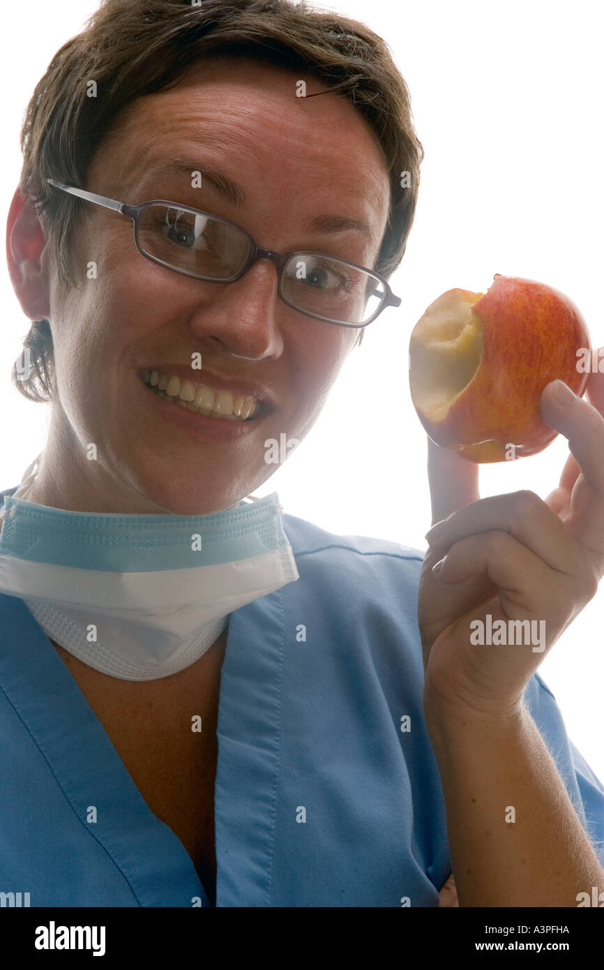 50 years old woman doctor apple hi-res stock photography and images - Alamy