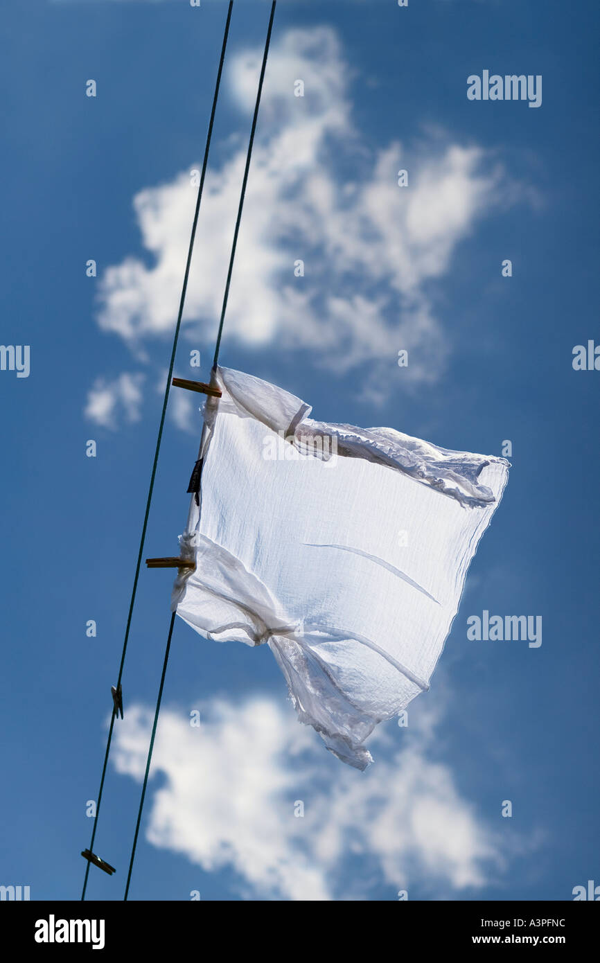 Laundry hanging from clothesline outdoors hi-res stock photography and ...