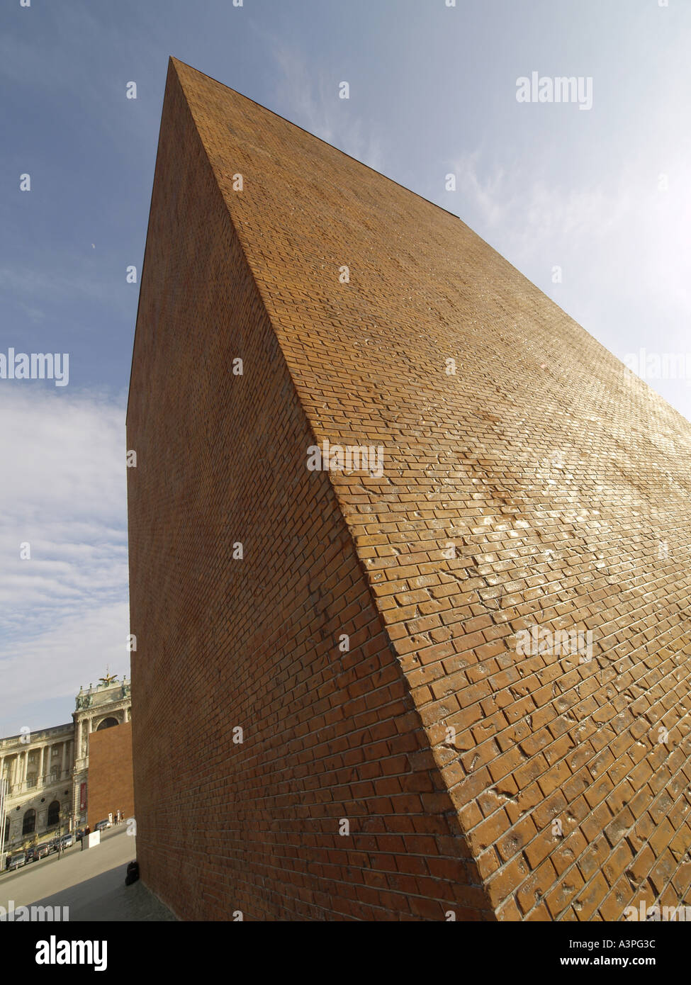 brick cube at Heldenplatz restoration of a monument Stock Photo - Alamy