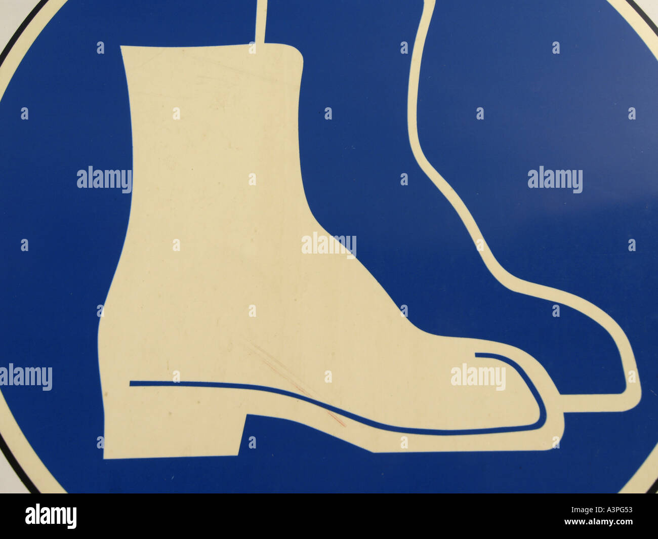 sign you must wear boots Stock Photo - Alamy