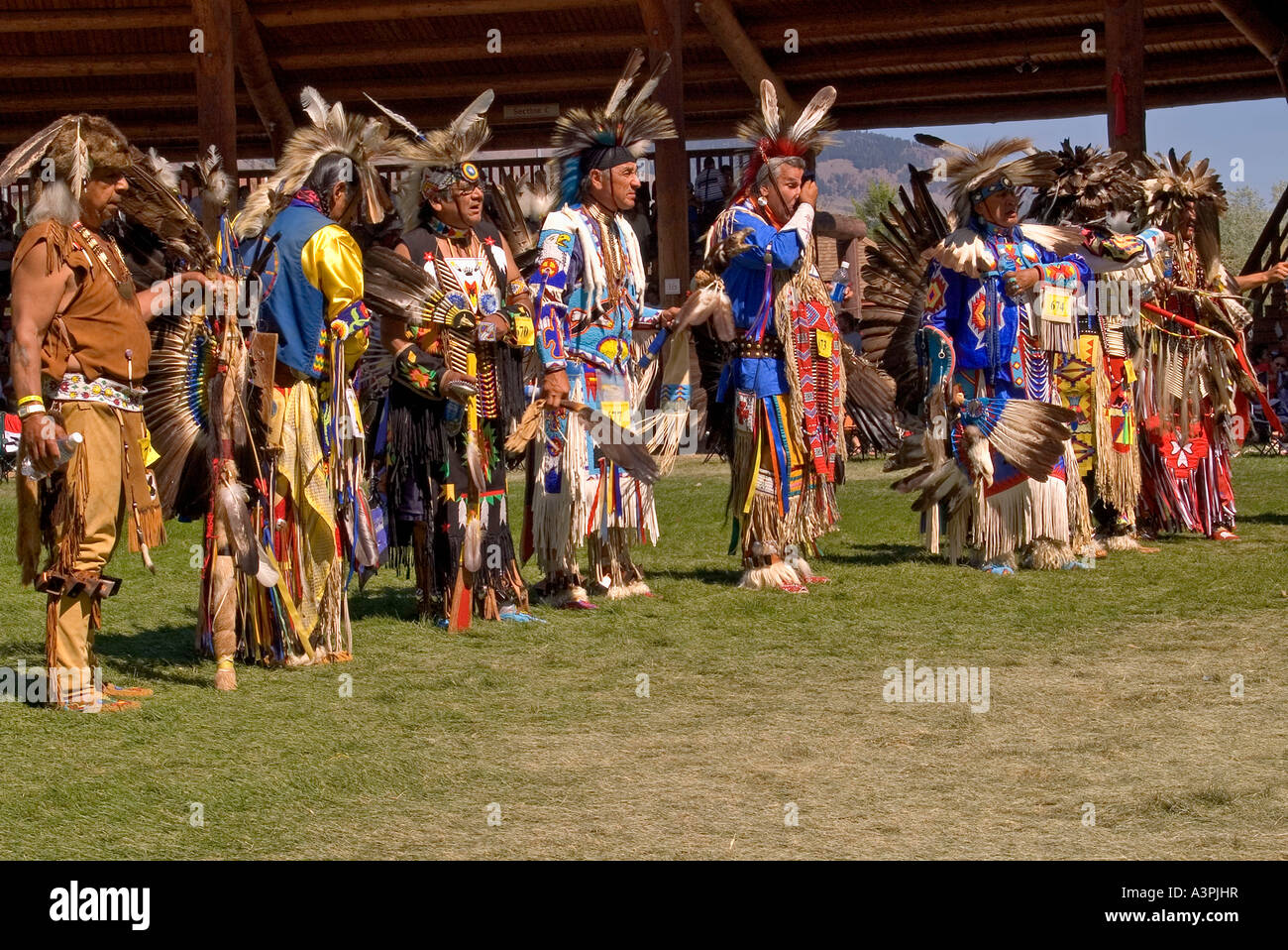 Canada, British Columbia, Kamloops, Kamloopa Pow Wow, men's traditional ...