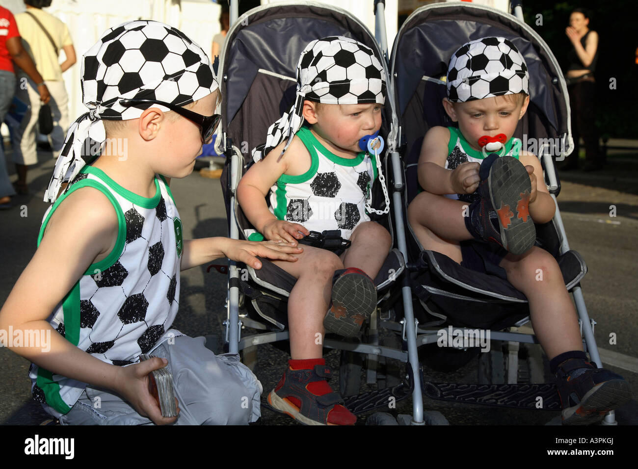 Young football fans at the FIFA World Cup 2006, Berlin, Germany Stock ...