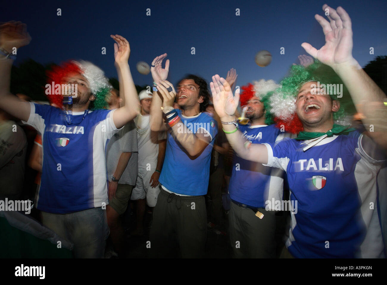 Italian football fans at the FIFA World Cup 2006, Berlin, Germany Stock ...