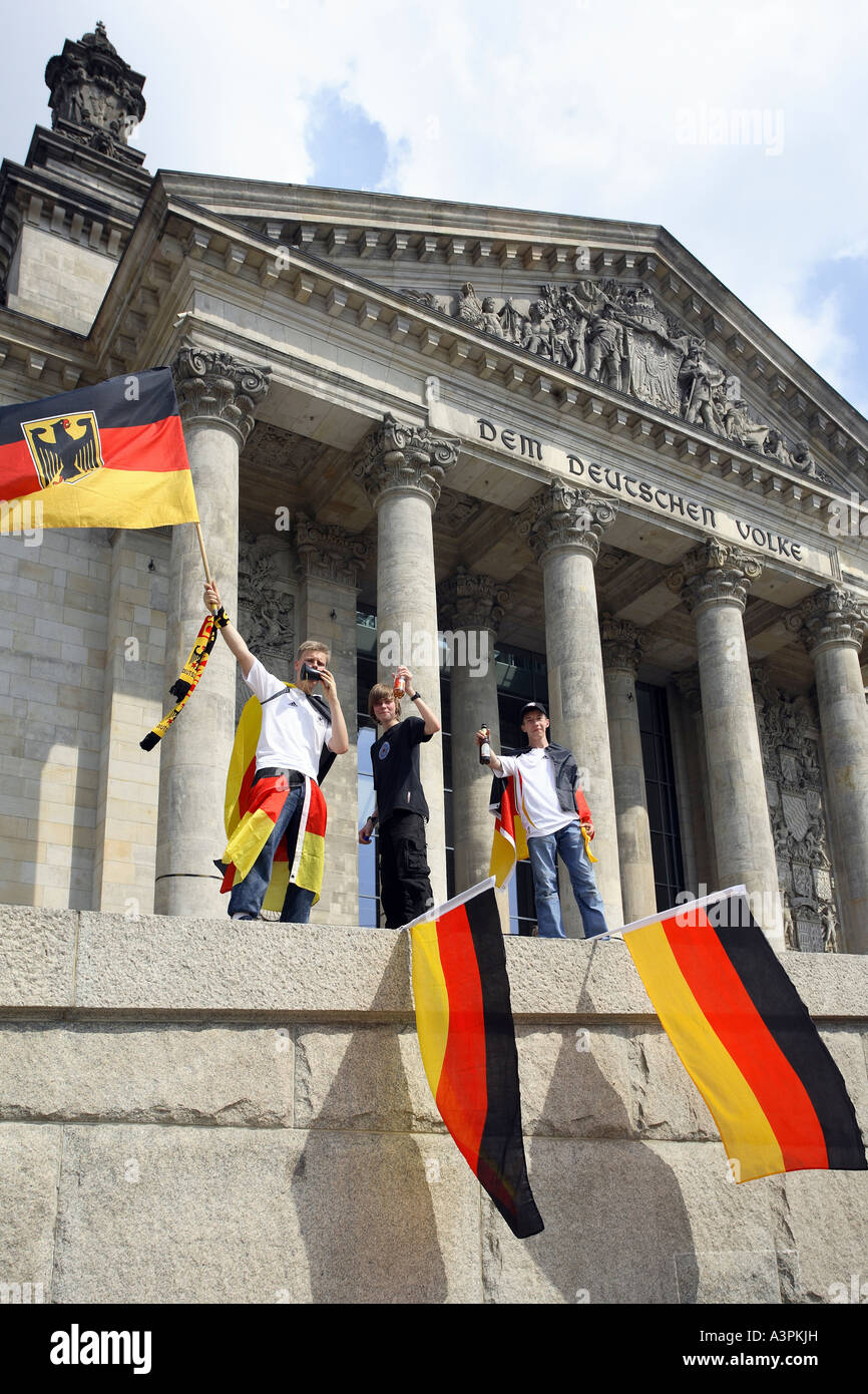 FIFA World Cup 2006 - young football fans with German flags in front of ...