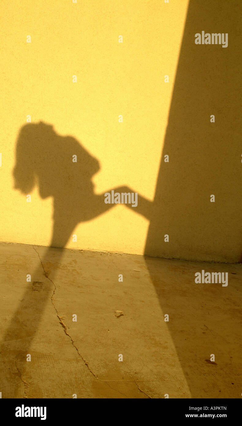 Shadow on yellow wall Stock Photo - Alamy