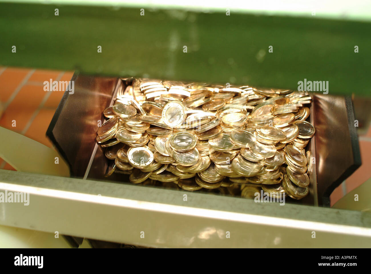 The Hamburg Mint producing Euro coins, Germany Stock Photo - Alamy