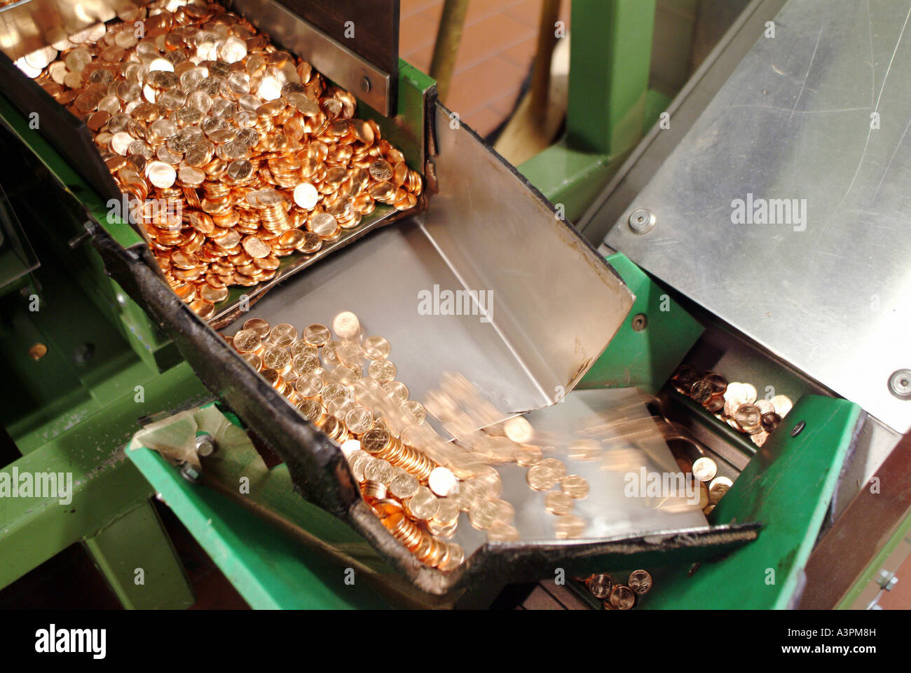 The Hamburg Mint producing Euro coins, Germany Stock Photo - Alamy