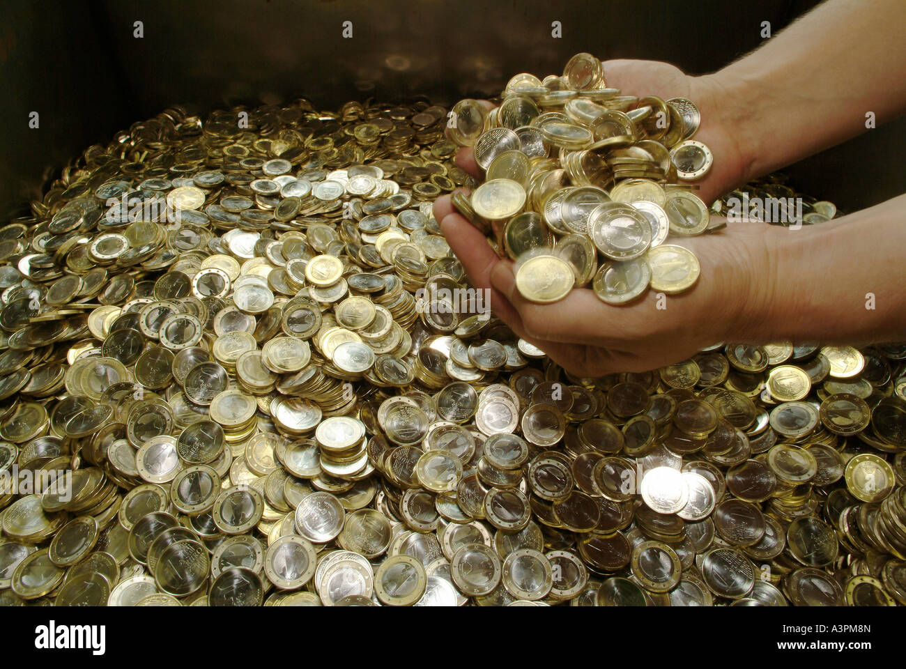 The Hamburg Mint producing Euro coins, Germany Stock Photo - Alamy