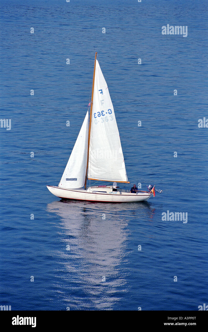 A sailing boat in the Kiel bay, Germany Stock Photo - Alamy