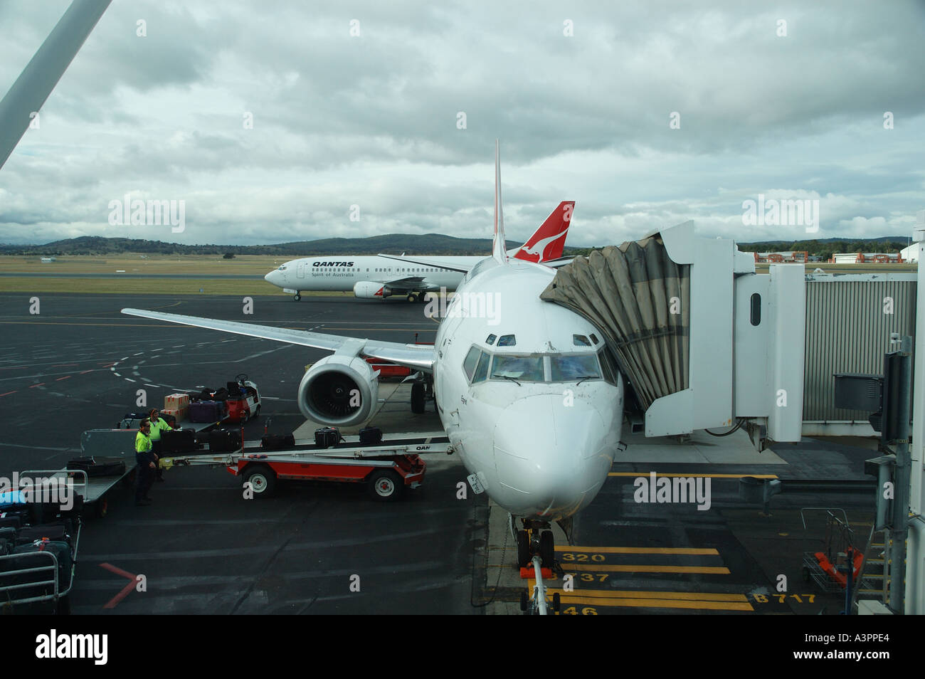 aircraft arriving departing Canberra Airport Australia internal flight ...