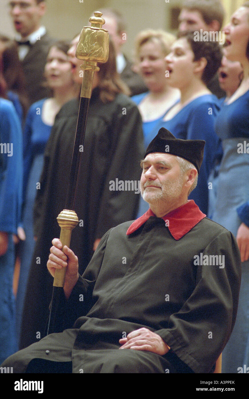 University dean at a graduation ceremony, Poznan, Poland Stock Photo ...