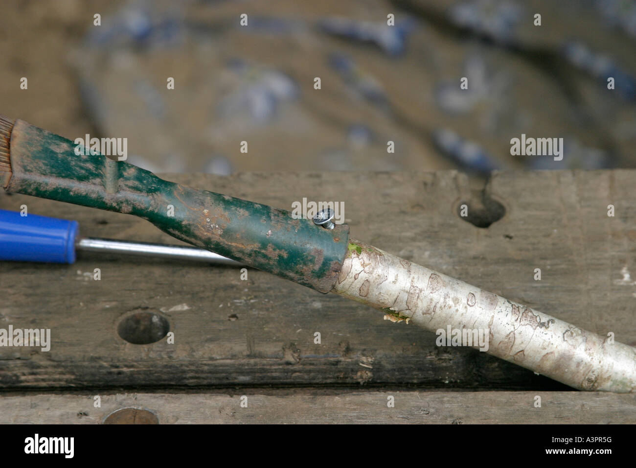 REPAIRING A BROKEN RAKE HANDLE STEP 5 SHAPE THE END OF THE HANDLE AND ...