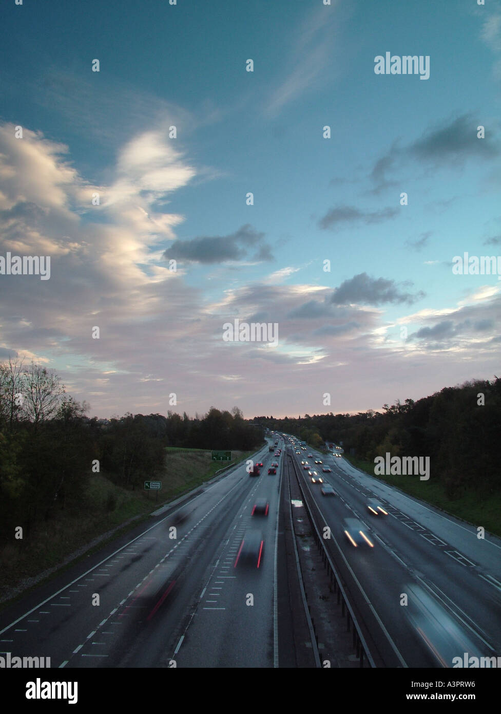 The A12 at sunrise Hatfield Peverel Essex England Stock Photo - Alamy