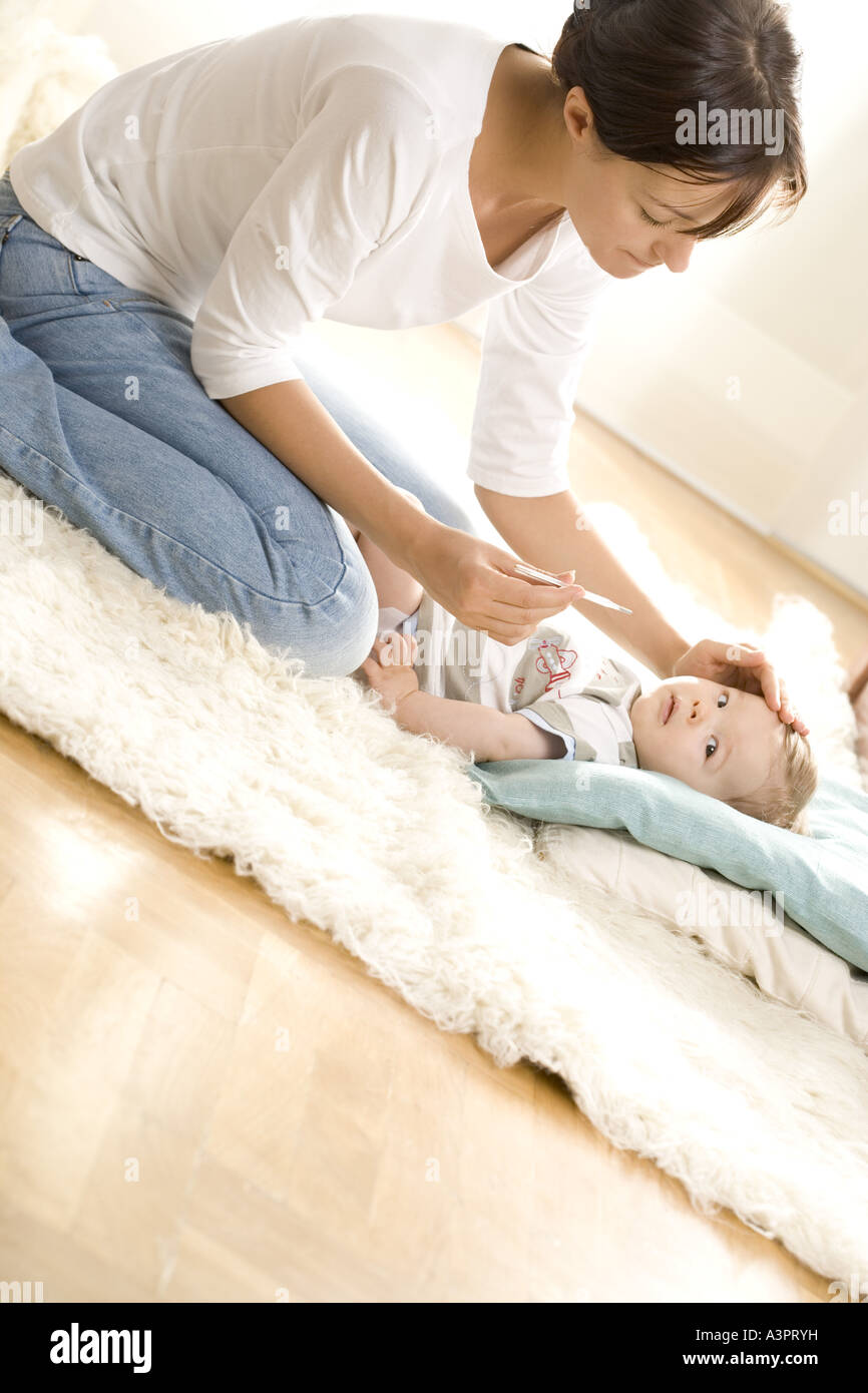 Child 12 sick in bed hi-res stock photography and images - Alamy