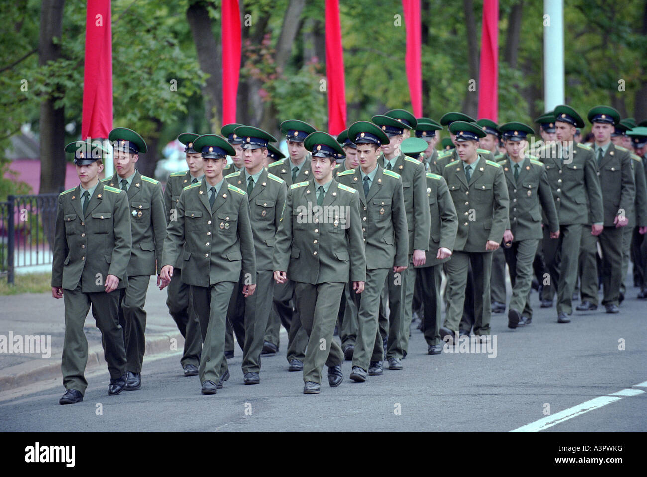 Marching Russian Land Force soldiers, Kaliningrad, Russia Stock Photo ...