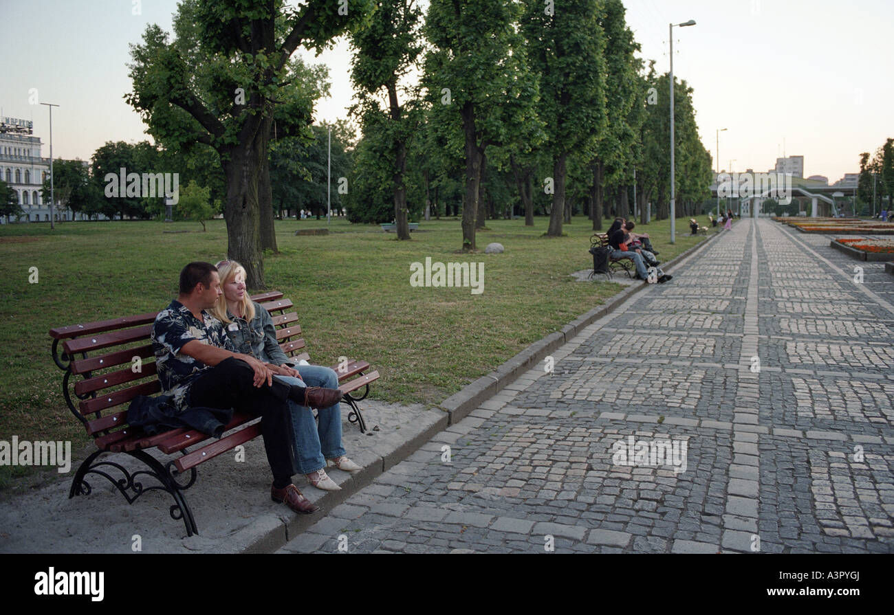 People sitting in a park, Kaliningrad, Russia Stock Photo - Alamy