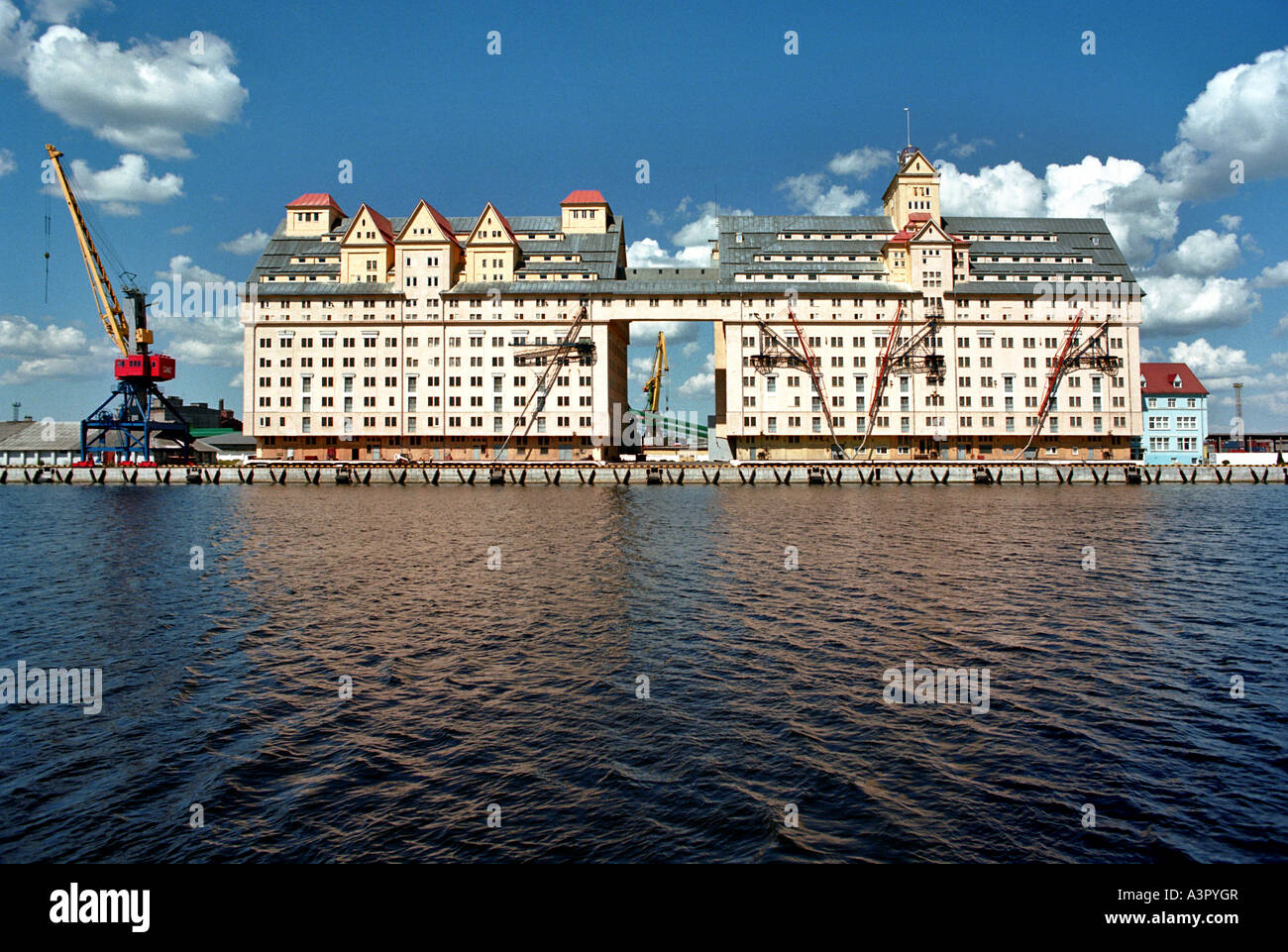An old warehouse in the commercial port of Kaliningrad, Russia Stock ...
