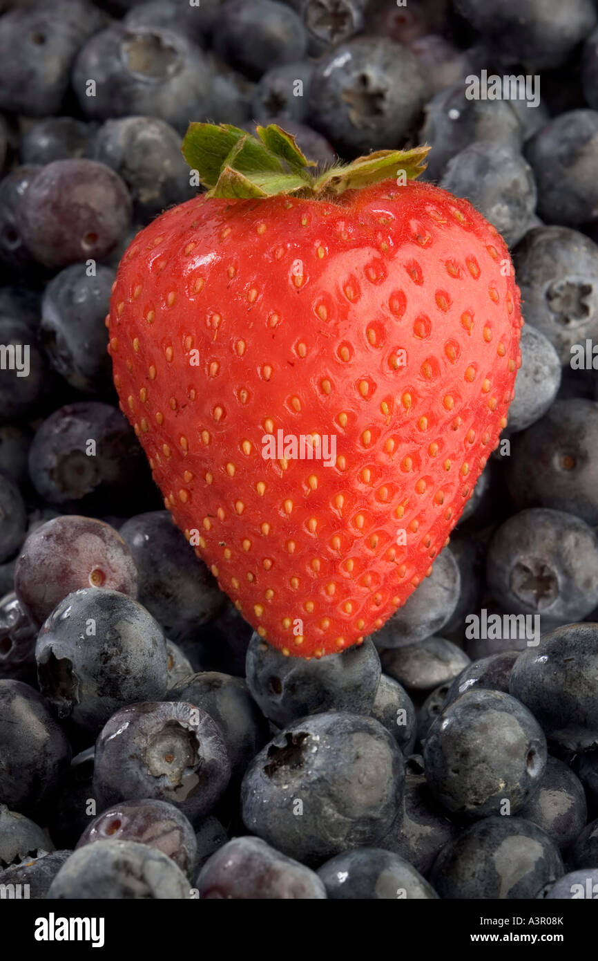 Strawberry and blue berries Stock Photo - Alamy
