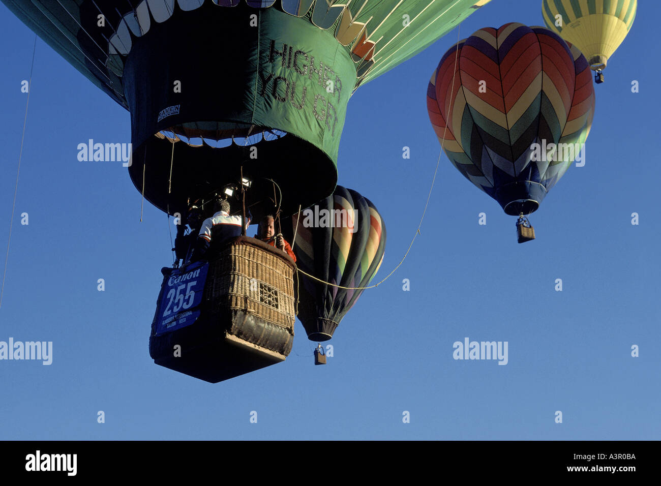 Hot air balloons rising Stock Photo - Alamy