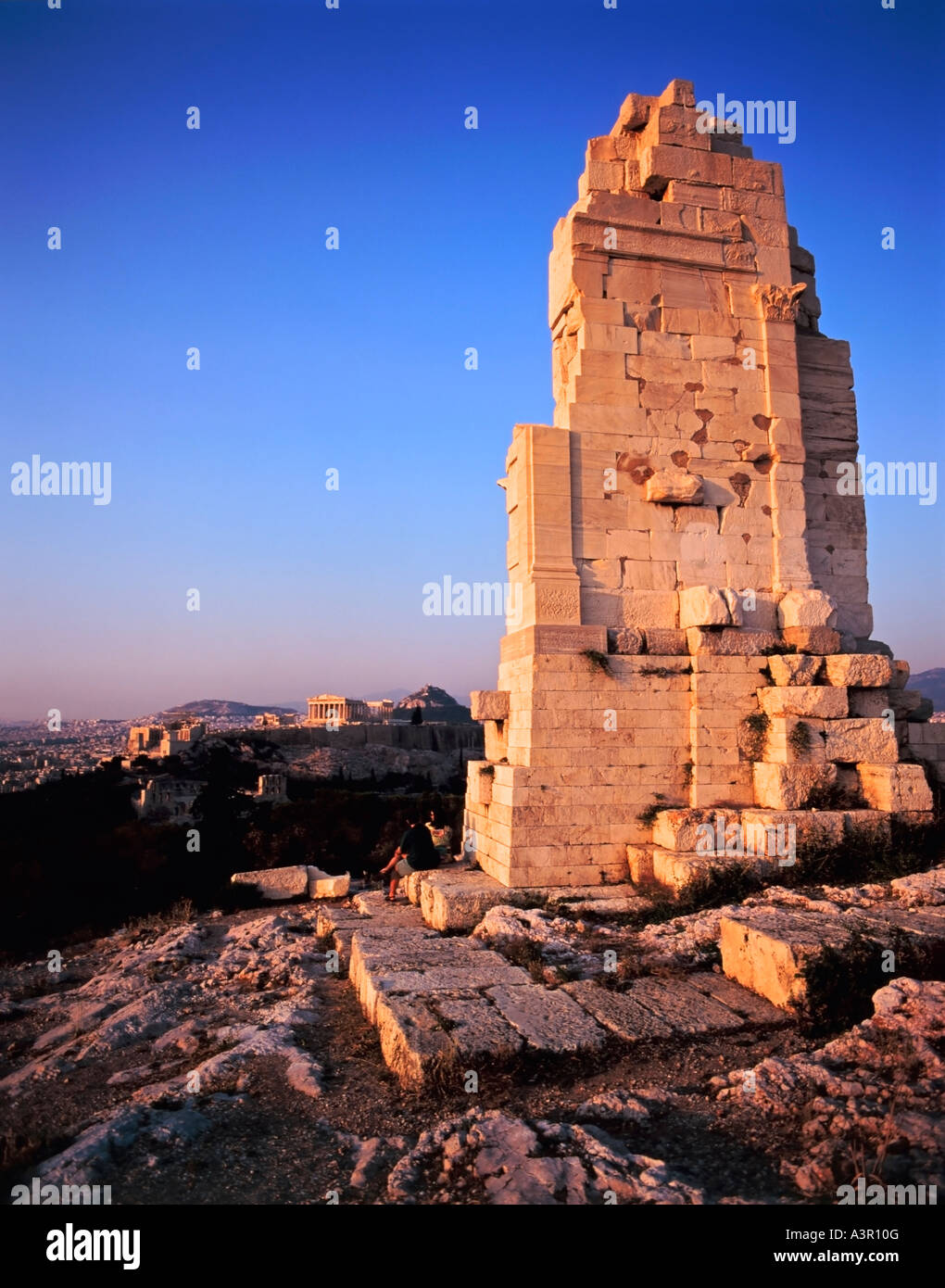 Acropolis from Filopapou Monument Hill of the Muses Athens Greece Stock ...