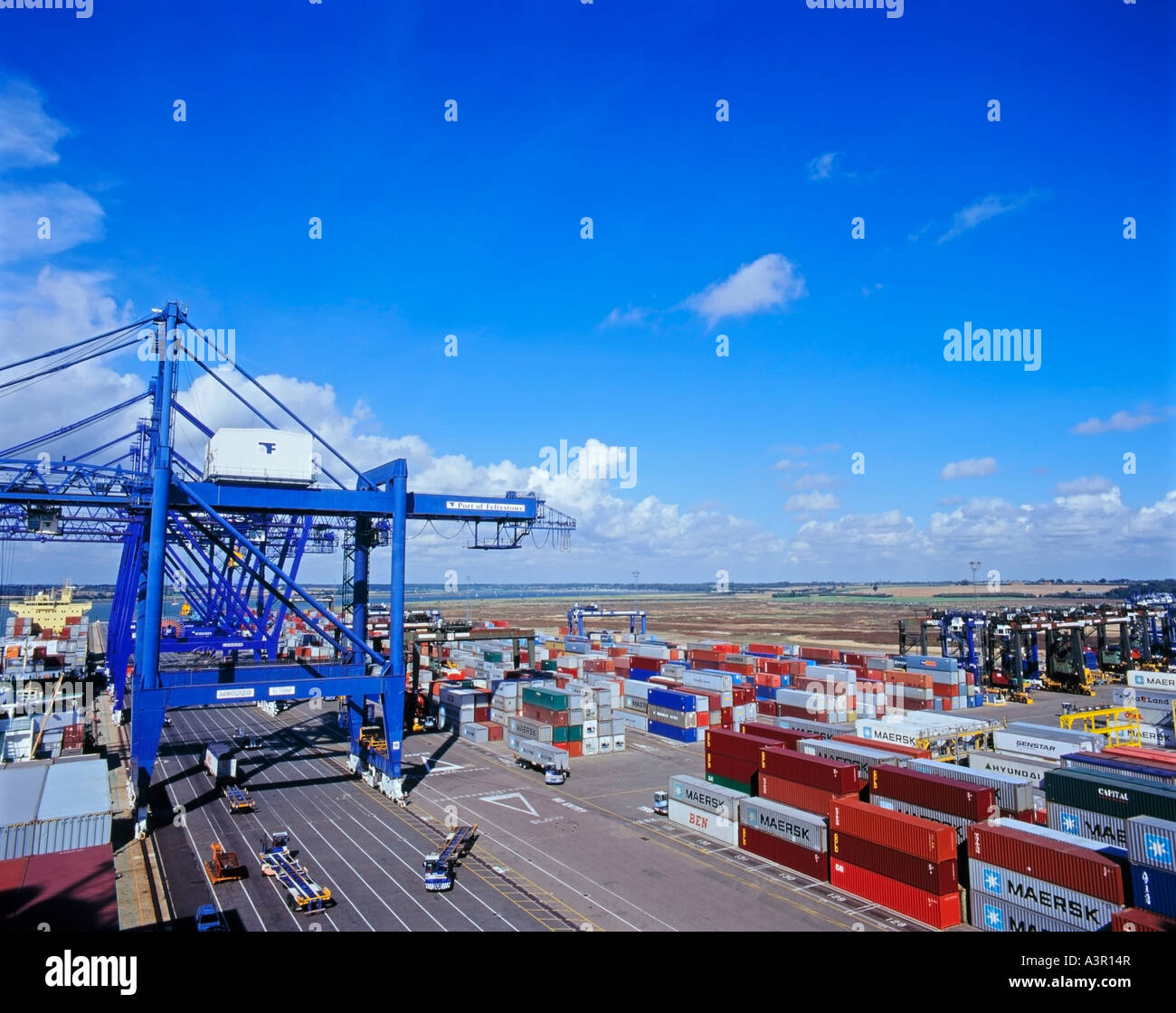 Felixstowe Container Port Terminal Suffolk England Great Britain Stock ...