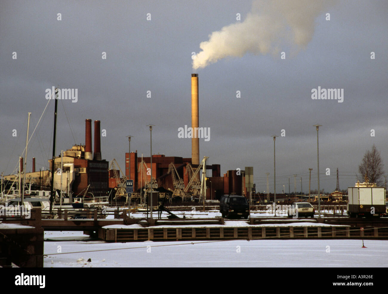 Factory at Helsinki harbour Finland Stock Photo - Alamy