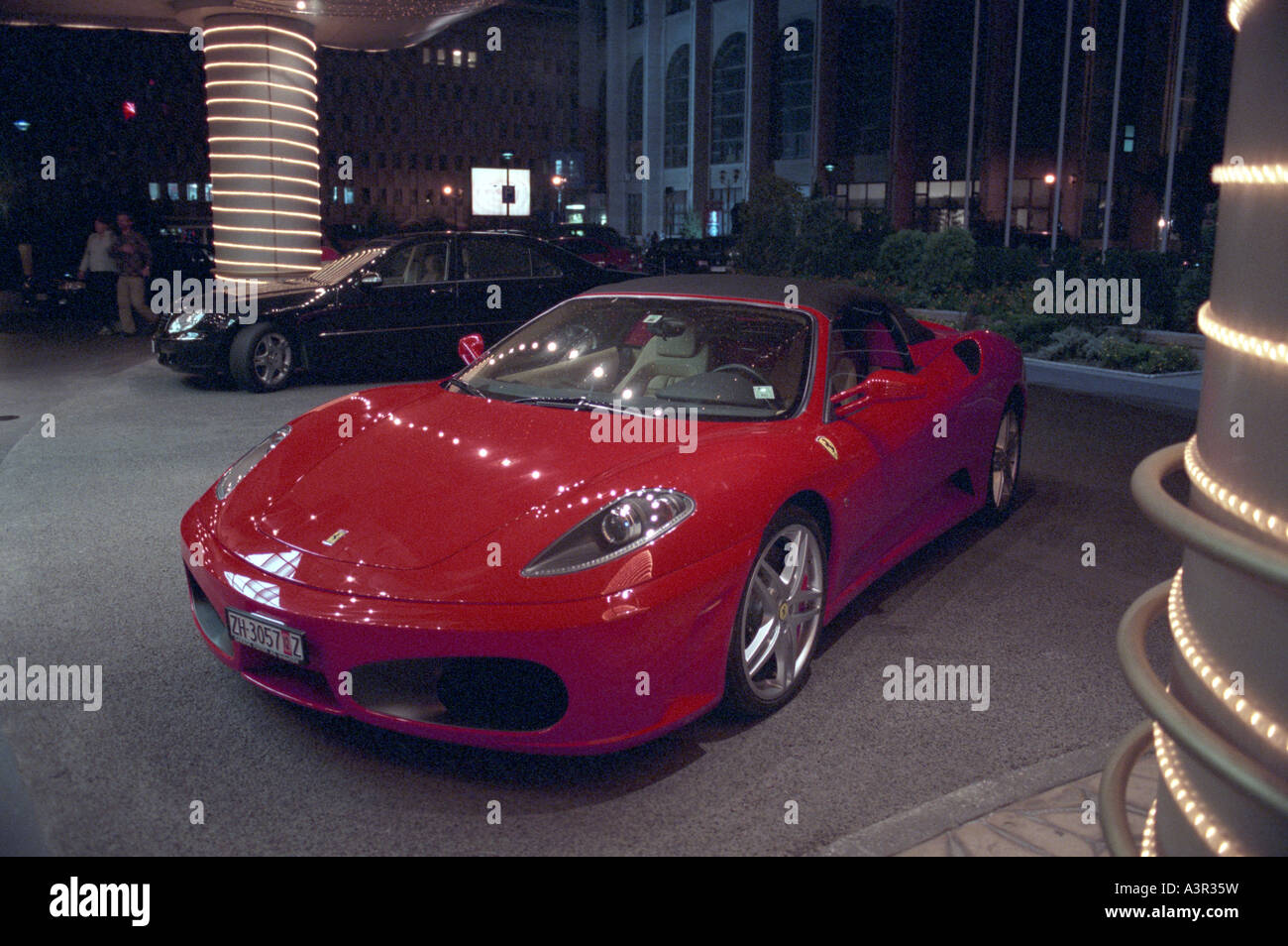 Red Ferrari F430 parked in front of the Hotel InterContinental in ...