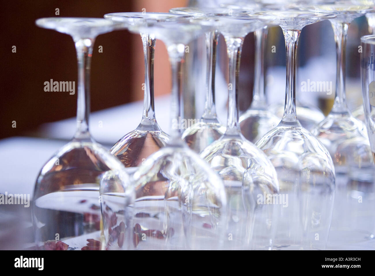 Empty wine glasses Stock Photo - Alamy