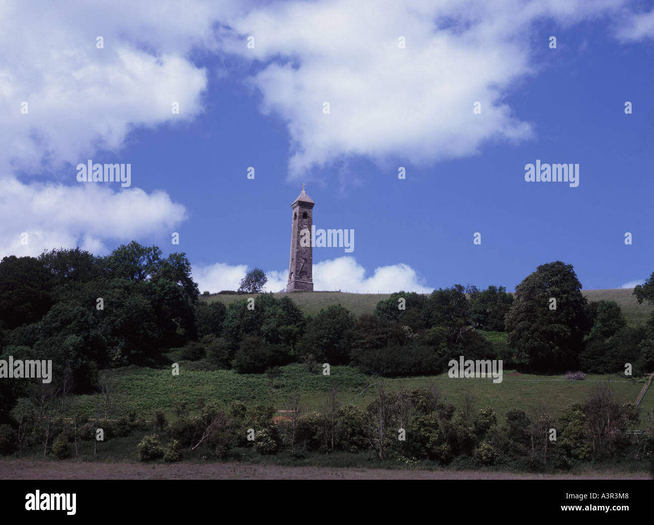 The village of North Nibley, below the monument built in 1866 as a ...
