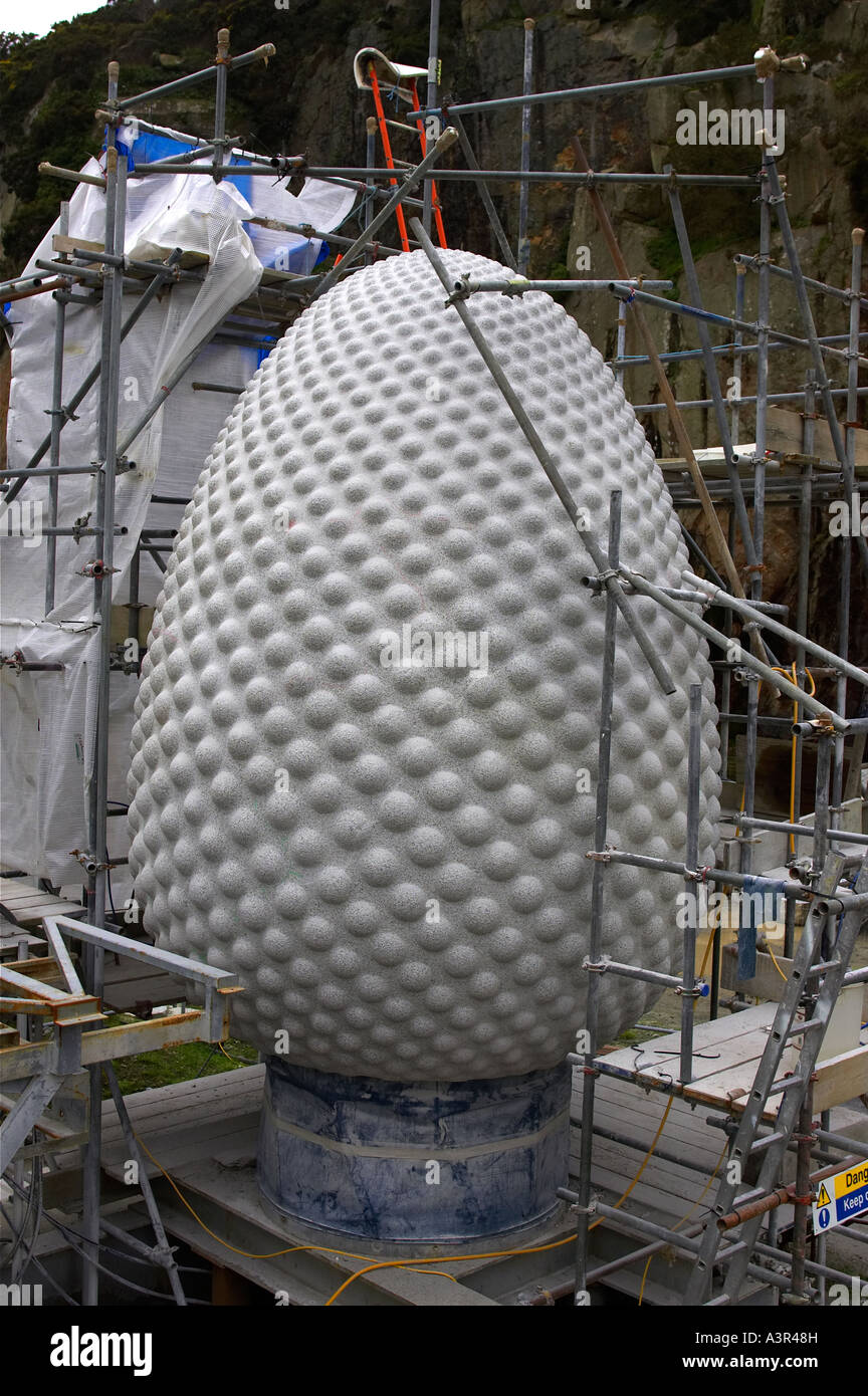 Peter Randall-Page with his granite sculpture The Seed at De Lank ...