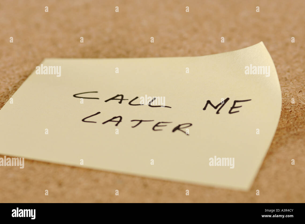 note memo with call me later writing Stock Photo - Alamy