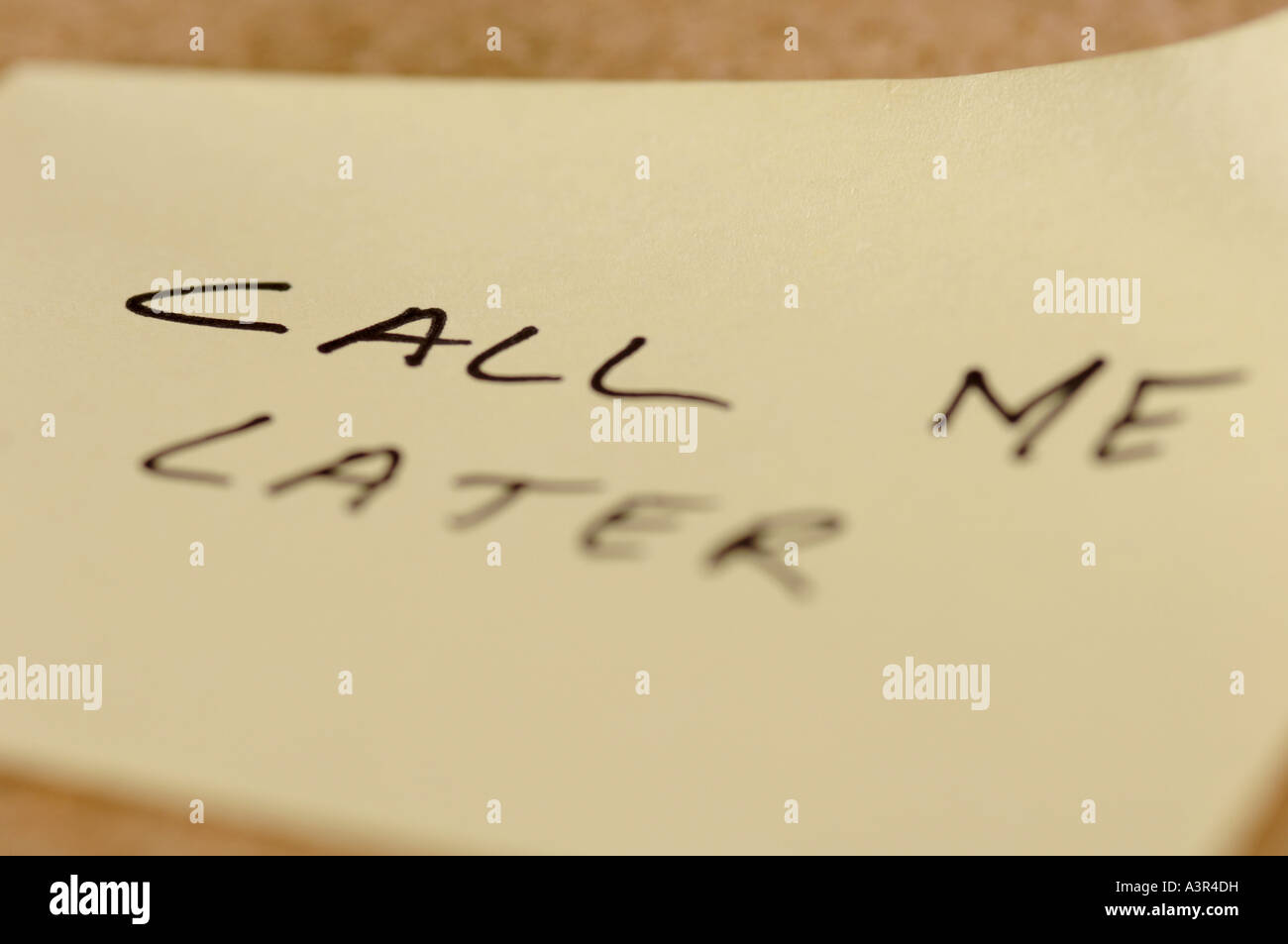 note memo with call me later writing Stock Photo - Alamy