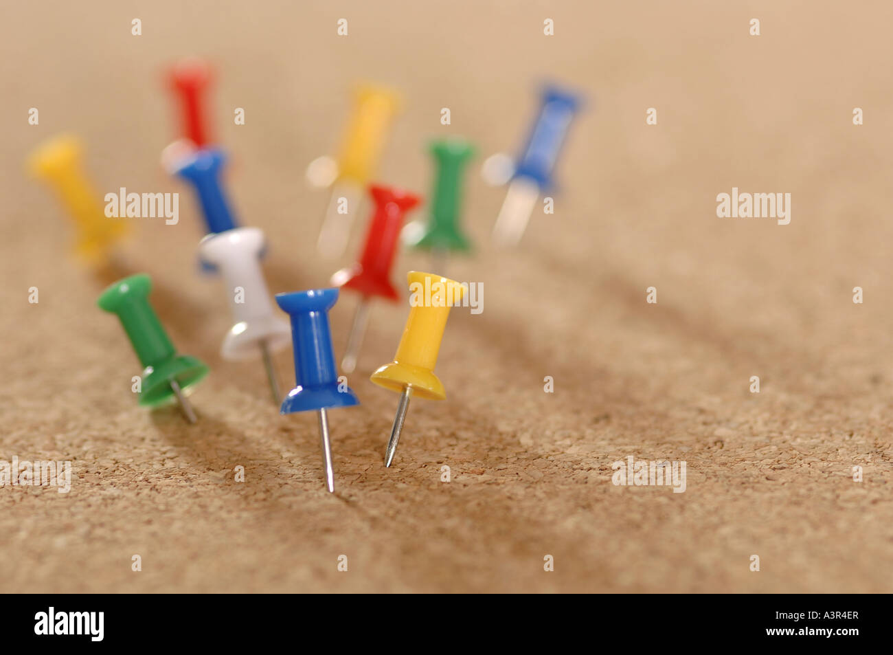 pins on a message cork board Stock Photo - Alamy