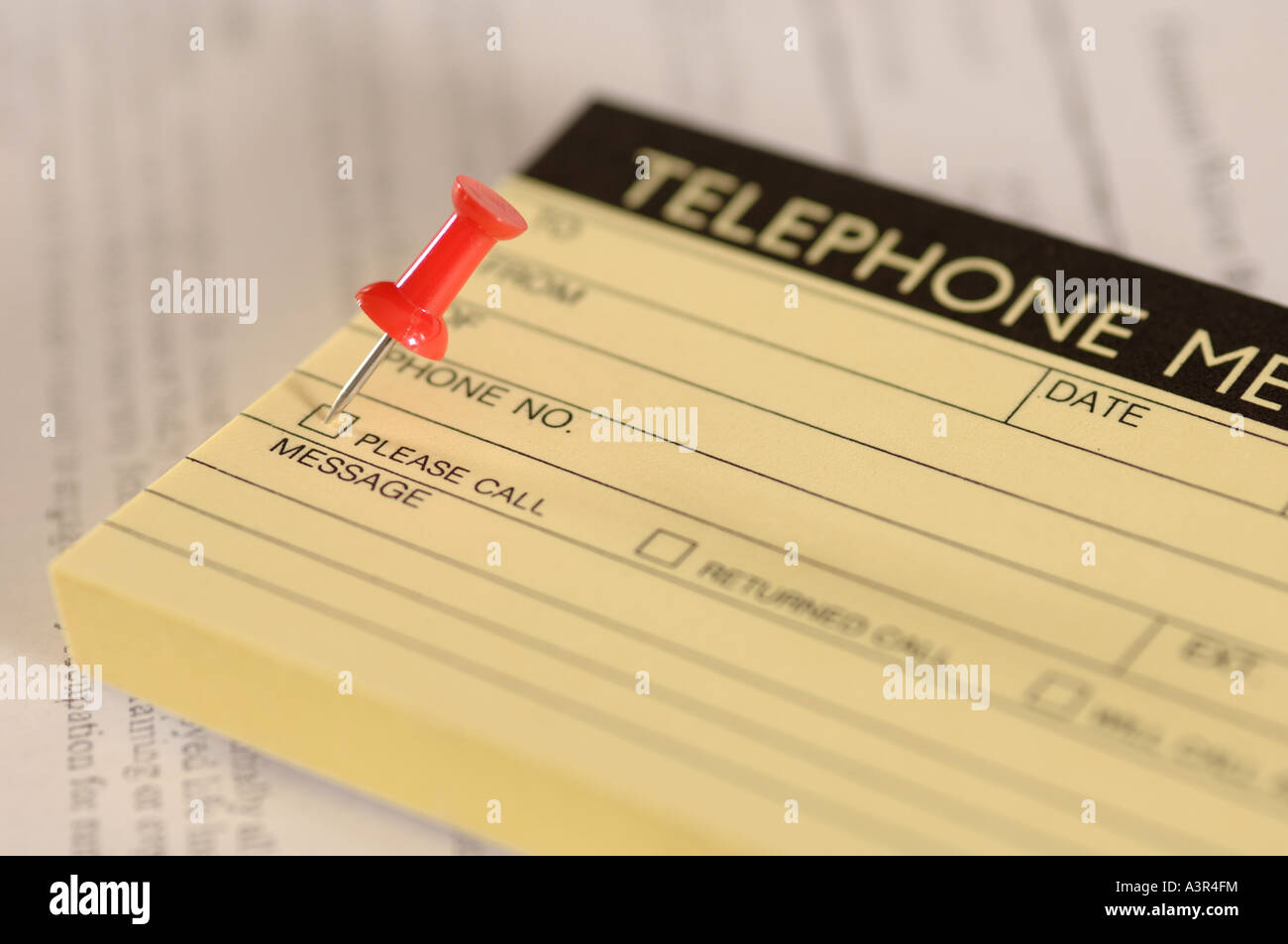 telephone office message please call Stock Photo - Alamy