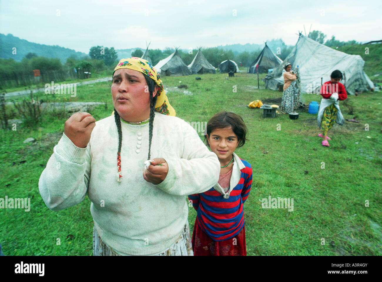 Sinti in a camp in Alunis, Romania Stock Photo, Royalty Free Image ...