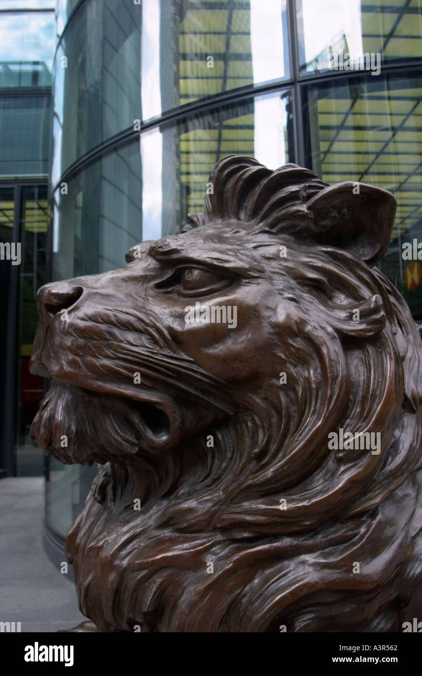 One of a pair of lion statues (dubbed "Stitt" after former Shanghai ...