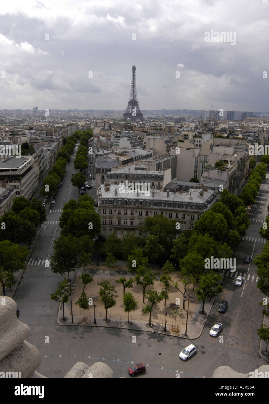 View from the Arc de Triomphe Paris Stock Photo - Alamy