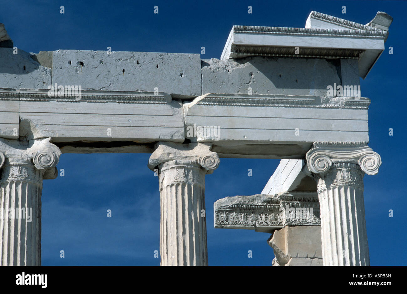 Detail from the Acropolis ancient Greece showing trabeated building ...