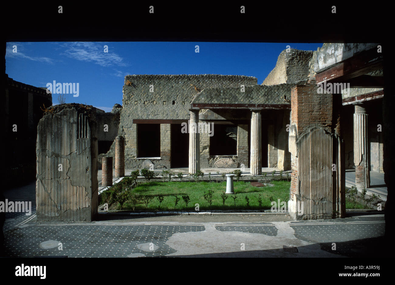 Classical courtyard of an ancient roman residence in the ruins of Romes ...