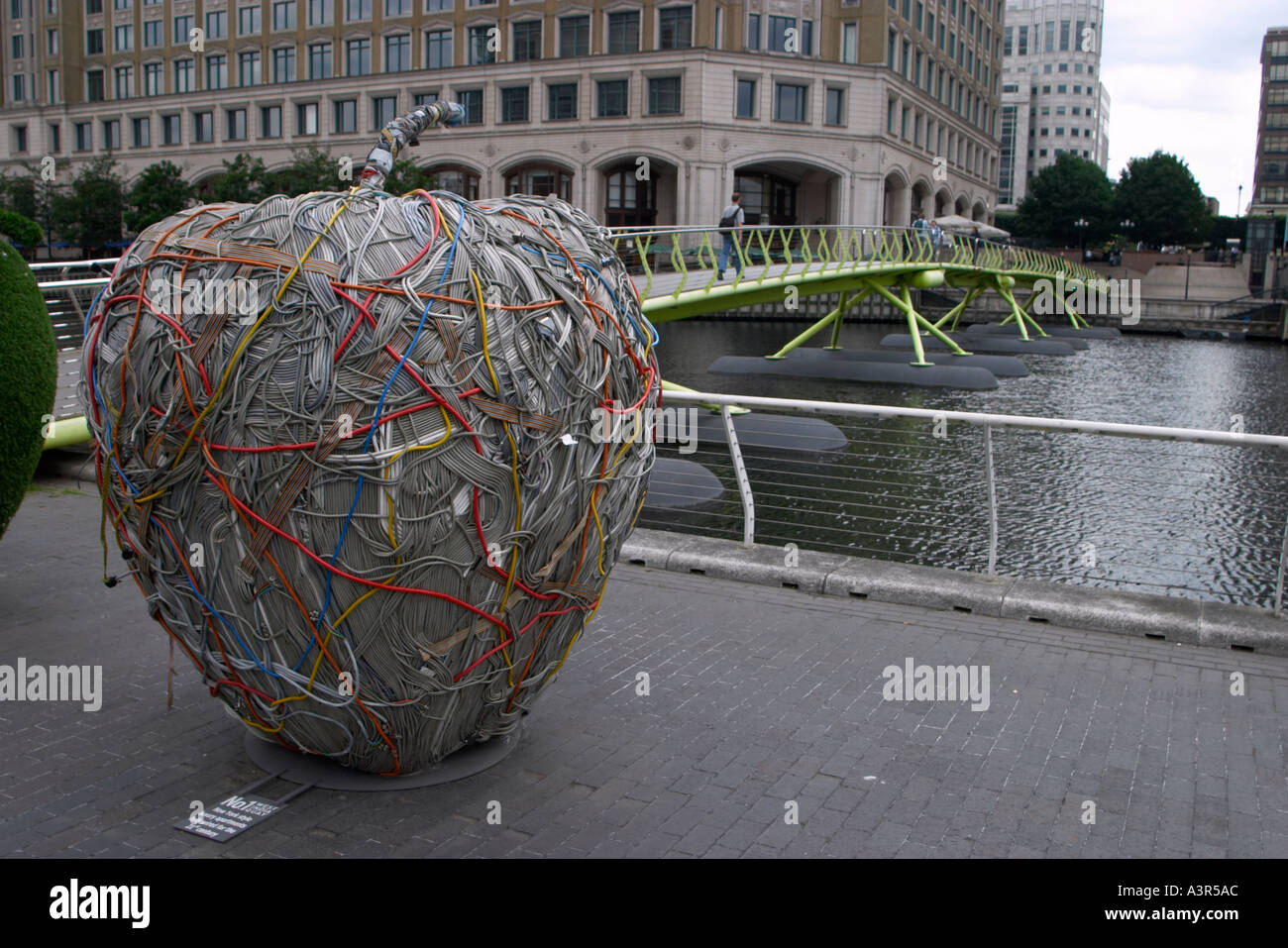 Ornamental apple made with wire and flex at West India Quay, Docklands ...