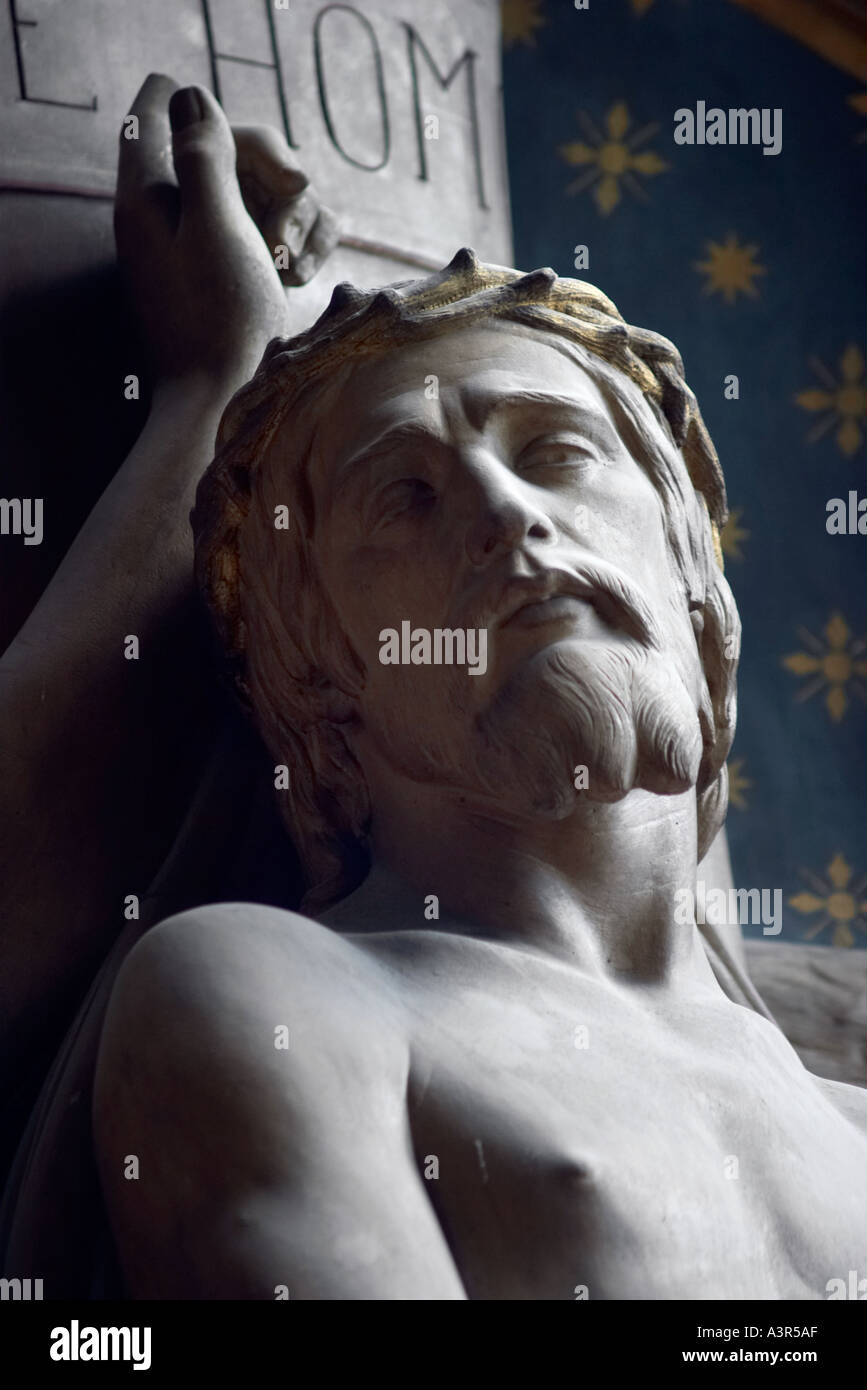 Statue of Christ in St Eustache church Paris France Stock Photo - Alamy