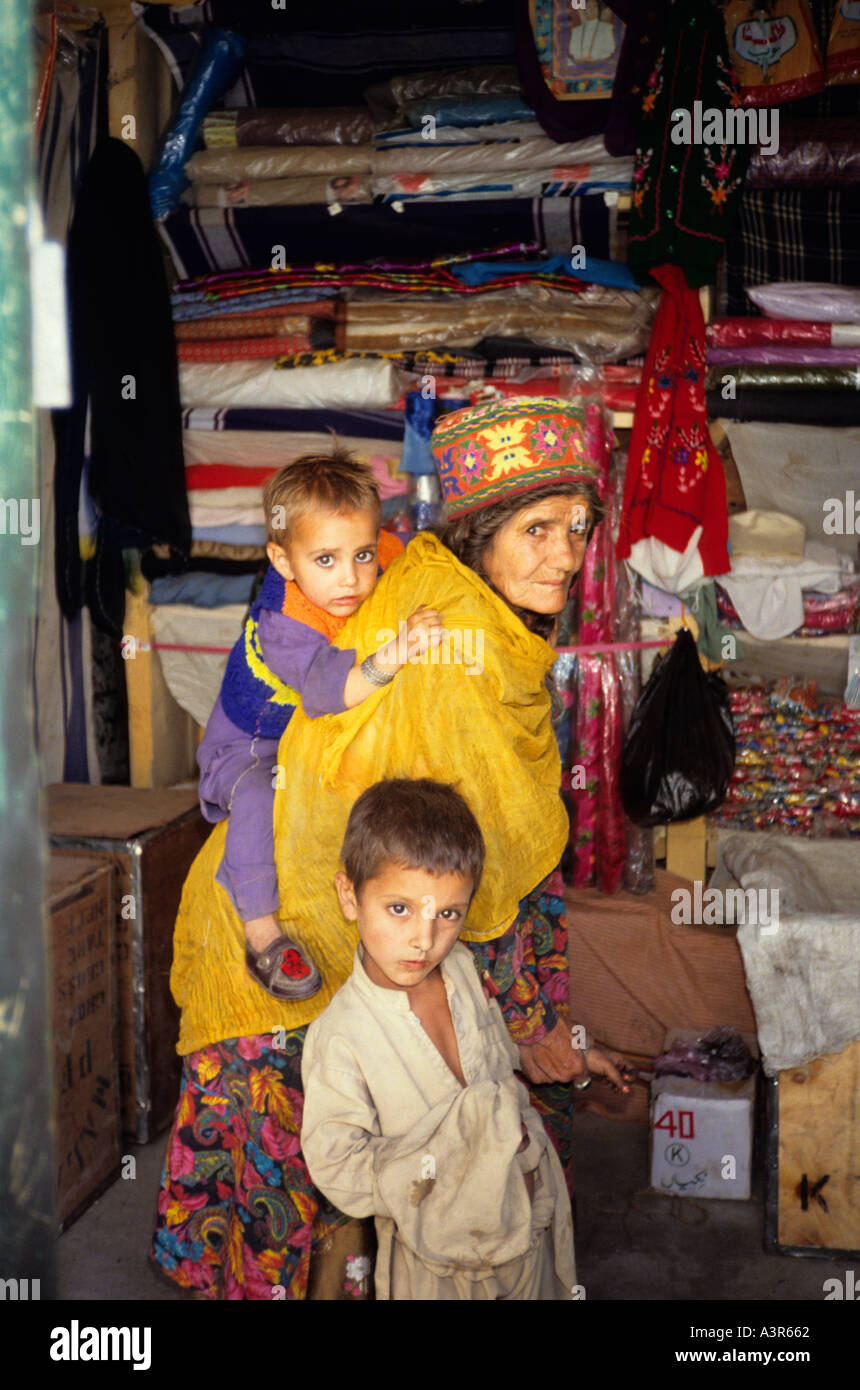 grandmother and children living in the remote Hunza Shandur pass ...