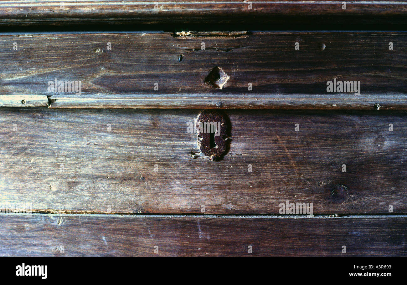 15th century french chest close up of the lock Stock Photo - Alamy