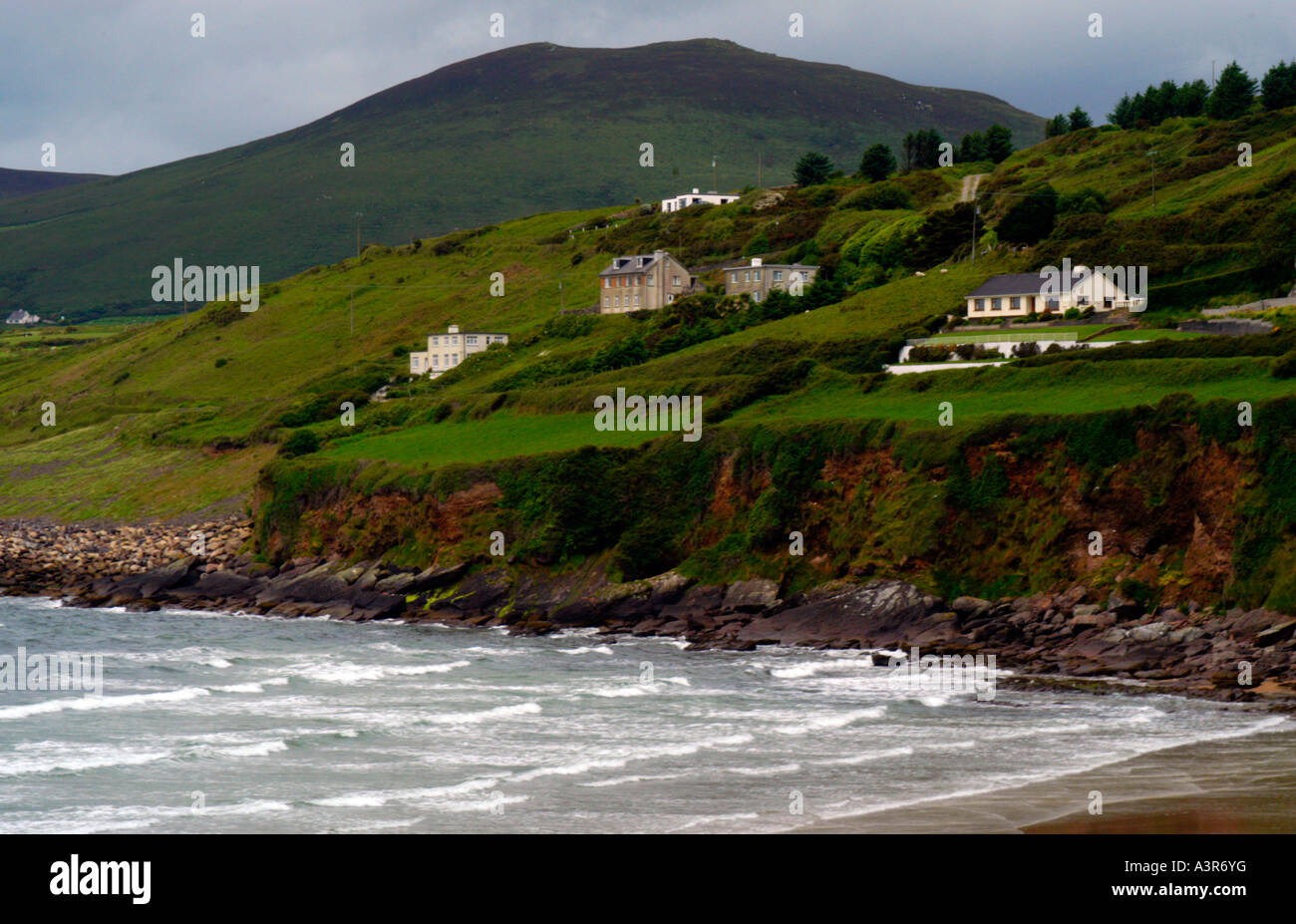 Countryside Dingle peninsula Ireland County Kerry Houses along the ...