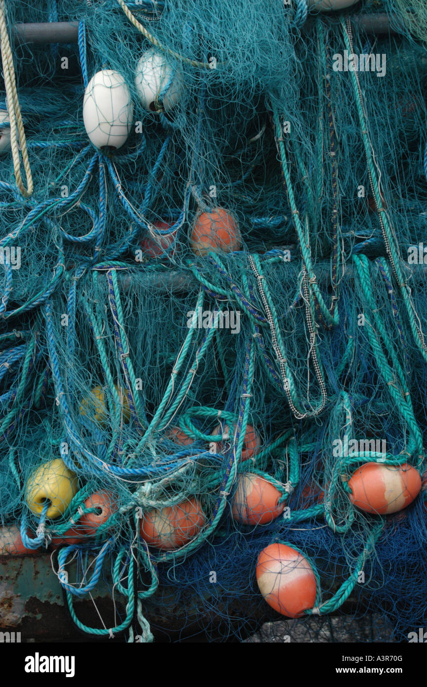 Fish nets and floats Stock Photo - Alamy