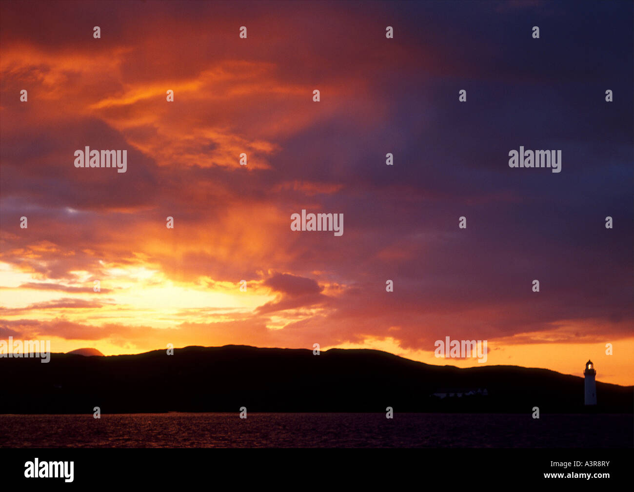 Sunset over Rhum, Scottish Hebridean Isles Stock Photo - Alamy