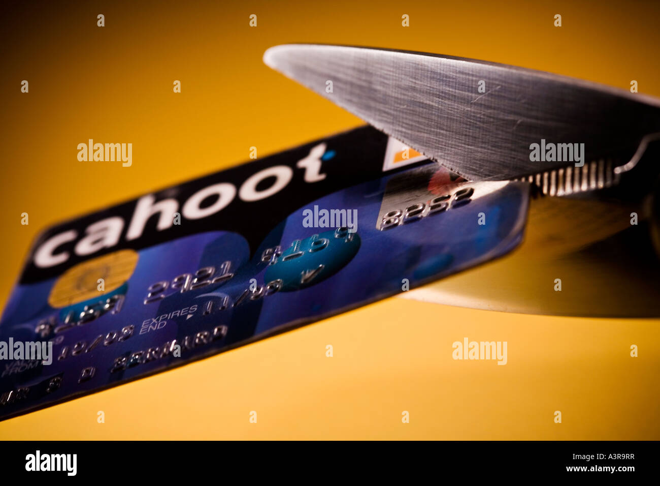 Cutting up a visa credit card Stock Photo - Alamy