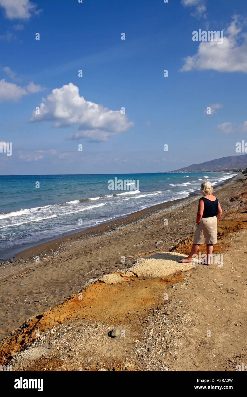 ARGAKA BEACH ON CHRYSOCHOU BAY. CYPRUS Stock Photo - Alamy