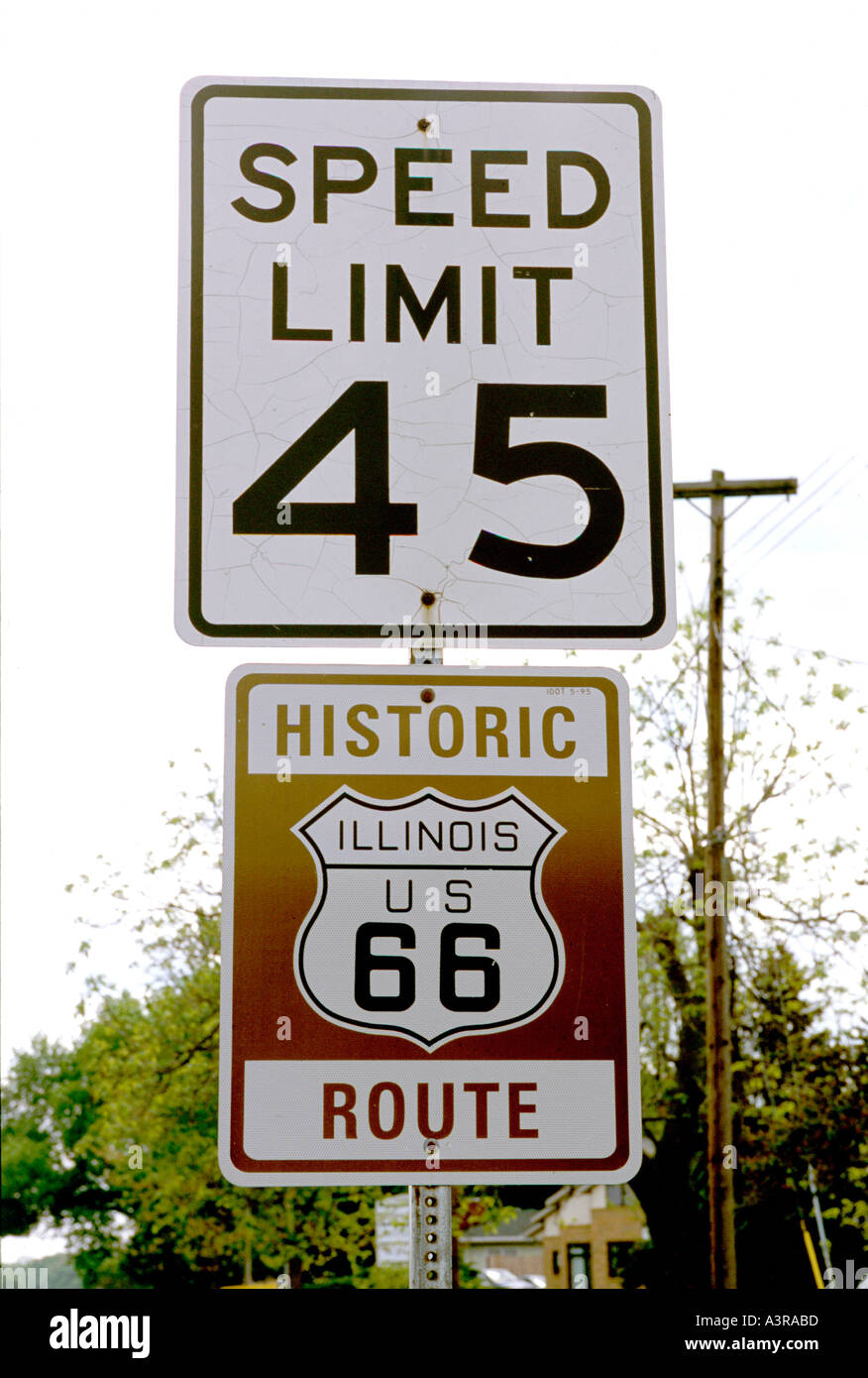 Route 66 signage Illinois USA Stock Photo - Alamy