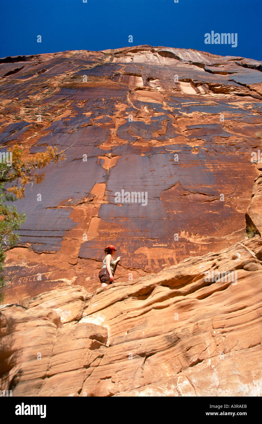 Indian rock art paintings in the Moab environs of the state of Utah USA ...
